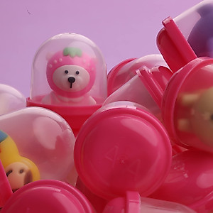 Capsule Vending Machine Translucent Pink Acorn Capsules Empty 30 pcs 1.1 inch - Gumball Machine Capsules Bulk Party Favors DIY Containers - Easter Basket Stuffers Gifts Pinata Stuffers