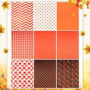 90 Pieces Thanksgiving Tissue Paper Brown Orange Tissue Paper for Gift Fall Wrapping Tissue Paper Fall Wrapping Paper Maple Leaves Pumpkin Printed Assorted Tissue Paper for Gift Bags