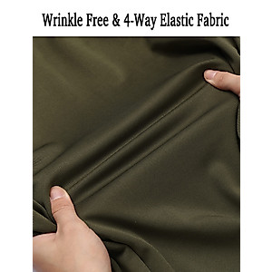 COOFANDY Men's Long Sleeve Button Up Dress Shirts Wrinkle Free Casual Dress Shirt Green