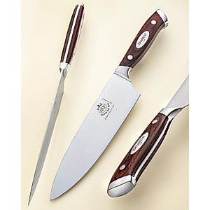 Bavarian Knife Works Premium Quality 8 Inches Chef Knife, Razor Sharp, Made of German Steel, Ergonomic Pakkawood Handle, Light Weight Easy to Sharpen
