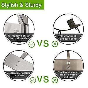 STZZ Over The Door Hook,Stainless Steel Heavy-Duty 12 Hooks Organizer Rack for Coats,Robes,Hats,Clothes,Bathroom Hanging Towels Rack