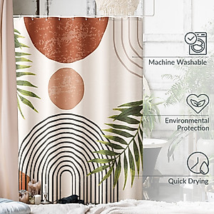 KIBAGA Beautiful Boho Shower Curtain for Your Bathroom - A Stylish 72" x 72" Modern Mid Century Curtain That Fits Perfect to Every Bath Decor - Ideal to Brighten Up Your Bohemian Bathroom at Home
