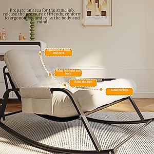 BREAUX Grand Patio Textilene Rocking Chair,Durable Metal Frame with Comfortable Cushion,Relax Armchair for Indoor(A)