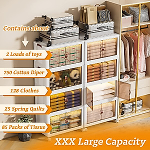 TerriTrophy XXLarge Collapsible Storage Bins With Lid and Wheels-16 Gal,64 Quart-3 Packs Stackable Storage Bins with Lid, Foldable Storage Bins for Closet Organizers and Storage for Home