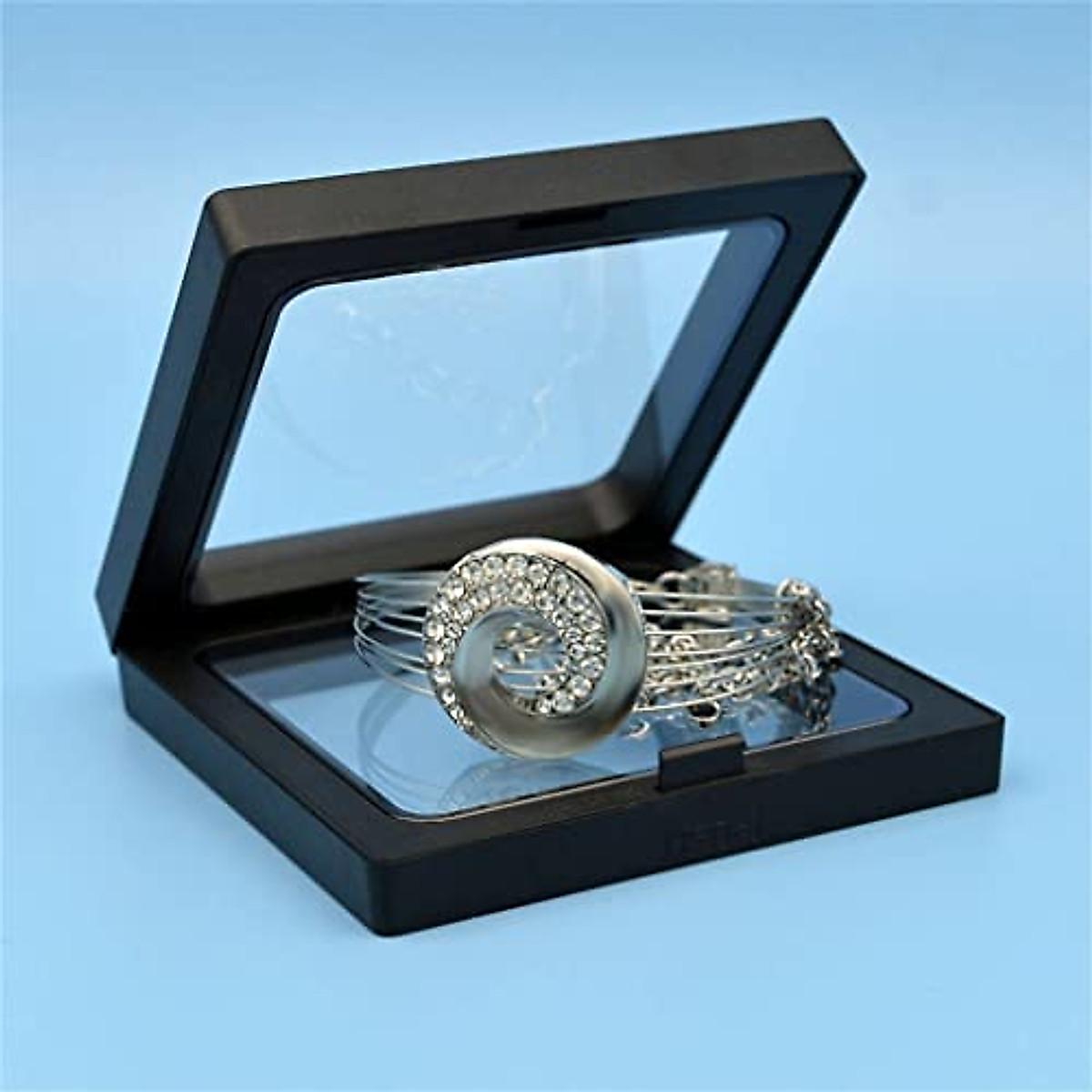 WDBBY 10 Pcs Transparent Jewelry Pendant Suspension Display Stand Acrylic PET Film Nail Sticker Packaging Box Shoot Props (Color : B, Size : 90 x 90 x 20mm)