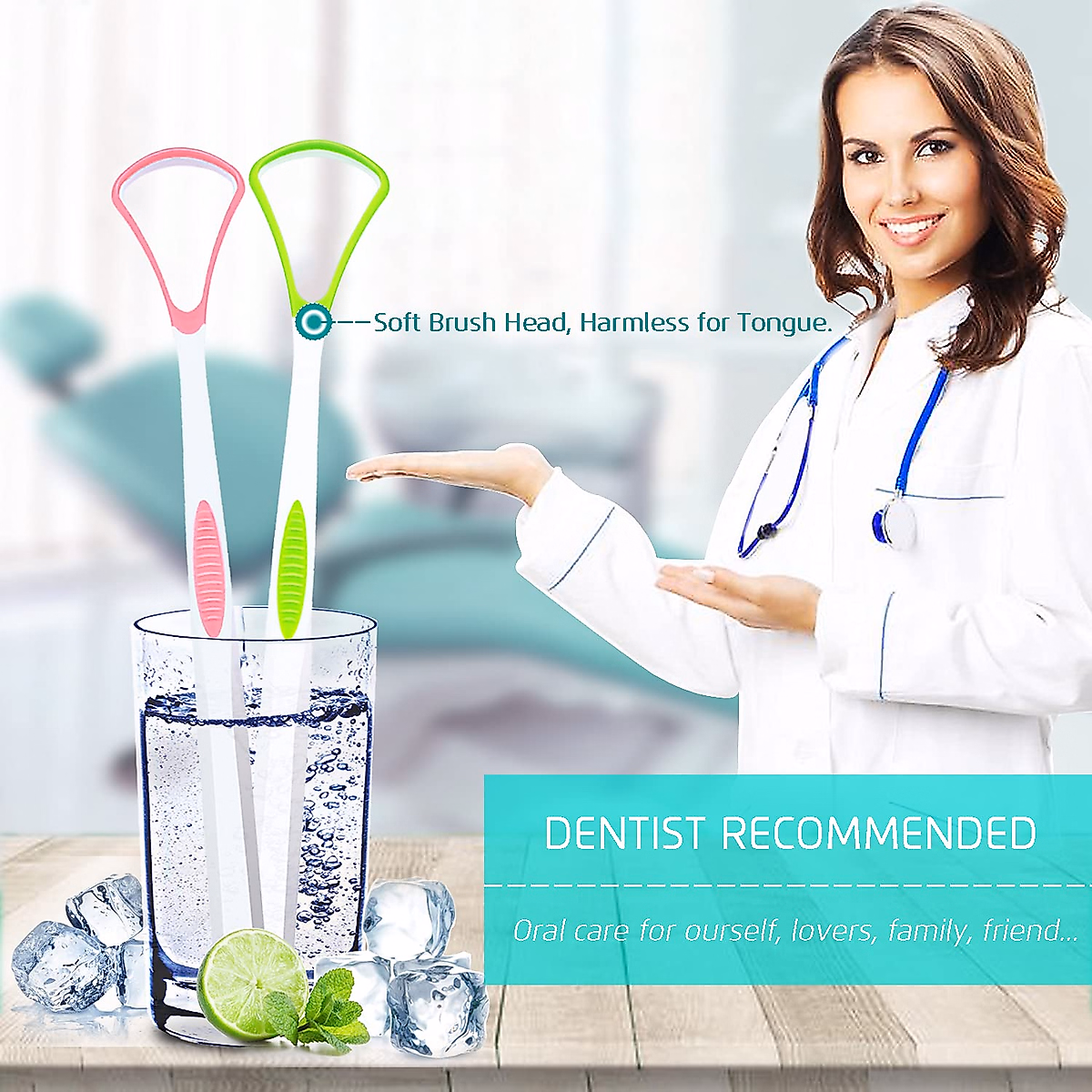 4pcs Tongue Scraper, Tongue Cleaners (1 pcs Stainless Steel, Red Blue Green silicone tounge scrappers), Reduce Bad Breath (Medical Grade), 100% BPA Free Metal Tongue Scrapers Fresh Breath fastly