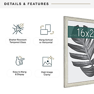 MCS Studio Gallery 16x20 Poster Frame Gray Woodgrain, Vertical & Horizontal Wall Hanging Large Picture Frame for Photos, Posters & Art Prints (1-Pack)