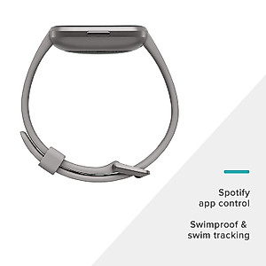 Fitbit Versa 2 Health & Fitness Smartwatch with Heart Rate, Music, Alexa Built-in, Sleep & Swim Tracking, Stone/Mist Grey, One Size (S & L Bands Included)