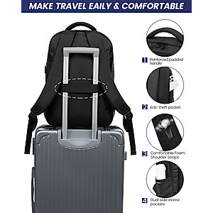 LOVEVOOK Laptop Backpack, 15.6 Inch Durable Water Resistant Anti-theft Business Travel Backpack with USB Port, Mens Professional Multi-function Smart Computer Backpack for Work Commuter College