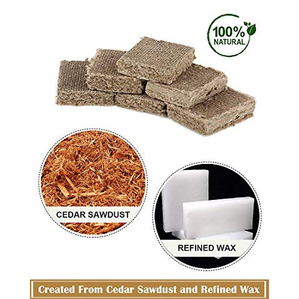 KAMaster 48 Squares Starter Blocks for Big Green Egg,Fire Starter Squares Waterproof Easy Fire Charcoal Starter Perfect for Barbecue Grills, BGE, Kamado Joe,Smokers, Wood Stove