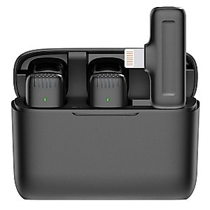 Wireless-Lavalier-Microphone Charging-Case for iPhone - ipad YouTube TikTok Podcast Video Recording Conference Vlogging Church Interview Teaching 2 in 1 Plug-Play Mic