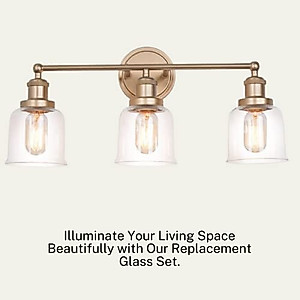 LIGHTACCENT Clear Glass Ceiling Fan Light Covers, Glass Lamp Shade Replacement for Ceiling Fans with Lights, Ceiling Fan Globe Replacement, Fan Light Cover, Black Light, 4-Pack Set of 4