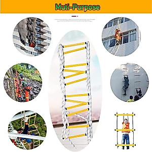 Emergency Fire Ladder Safety Rope Escape Ladder with Lifesaving Rock Climbing Home Engineering Rescue Rope Ladder,50m/164ft