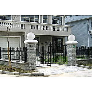 JSBDPHW Creative Spherical E27 Pillar Lamp Acrylic Lampshade Outdoor Fence Column Light Villa Courtyard Gate Column Light Lawn Decorative Lighting Fixtures