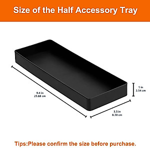 Amazon Basics Plastic Desk Organizer - Half Accessory Tray, Black