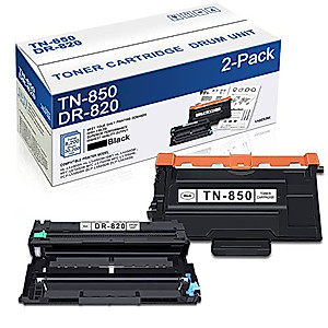 VASERINK Compatible TN-850 & DR-820 Replacement for Brother TN850 Toner Cartridge & DR820 Drum Unit DCP-L5500DN MFC-L6700DW HL-L6200DW/DWT Printer (1Toner+1Drum, 2 Pack)
