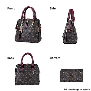 Qiayime Womens Fashion Purses and Handbags PU Tassel Leather Top Handle Satchel Shoulder Tote Crossbody Bags for Women (Red wine)