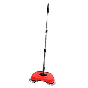GRIRIW 3 1 Hand Push Sweeper for Home Cleaning (red) Floor