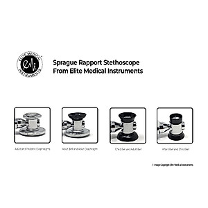 Elite Medical Instruments ESR-112 EMI Sprague Rappaport Dual Head Stethoscope, Black