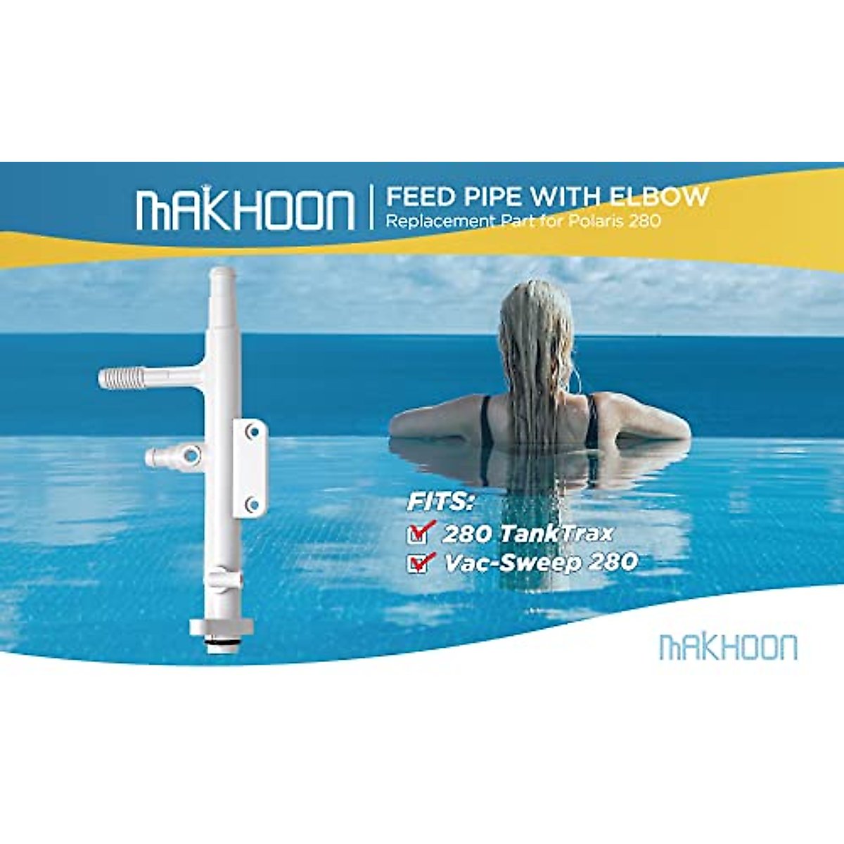MAKHOON Pool Cleaner Part K30, A20 Feed Pipe Assembly w/Elbow, Head Float Replacement kit for 280 Pool Cleaner