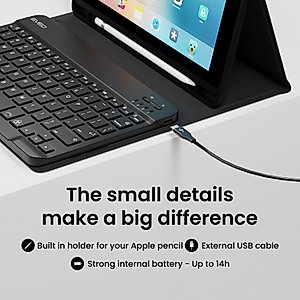 iPad 9th Generation Case With Keyboard 10.2"- 9th Generation iPad Case With Keyboard - Premium iPad Keyboard Case 9th Generation for iPad 9th/8th/7th Gen, 10.2 Inch iPad Case With Keyboard - Black