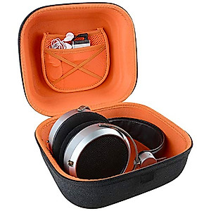 Geekria Shield Case for Large-Sized Over-Ear Headphones, Replacement Protective Hard Shell Travel Carrying Bag with Cable Storage, Compatible with HiFiMAN HE 400i, Grado PS1000e (Dark Grey)