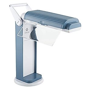 OttLite 13 Watt Magnifier Task Lamp with 2X Magnification and Swivel Base, Dark Blue