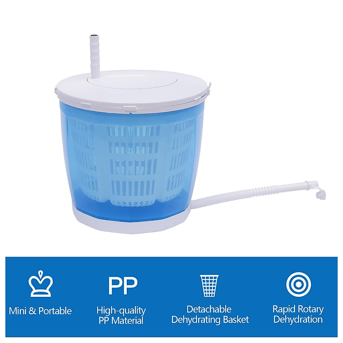 Portable Dryer, Mini Manual Dryer Machine, Portable Single Tub Dryer Machine, Hand-operated Mini Compact Spin Dryer (Dryer)