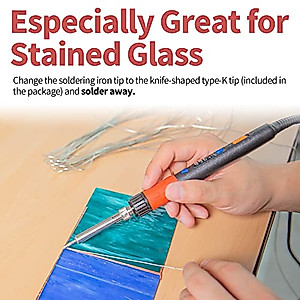 YIHUA 928D-III Soldering Iron,110W High Power, Fully Digital Display °F /°C- Temperature Control Soldering Tool, Accurate 194~896°F, with ON/OFF Switch, Iron Tip, Brass Wool, Automatic Sleep Mode