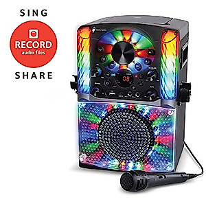 Singing Machine SML625BTBKD Karaoke Machine, Portable Bluetooth CD+G Karaoke System, Black