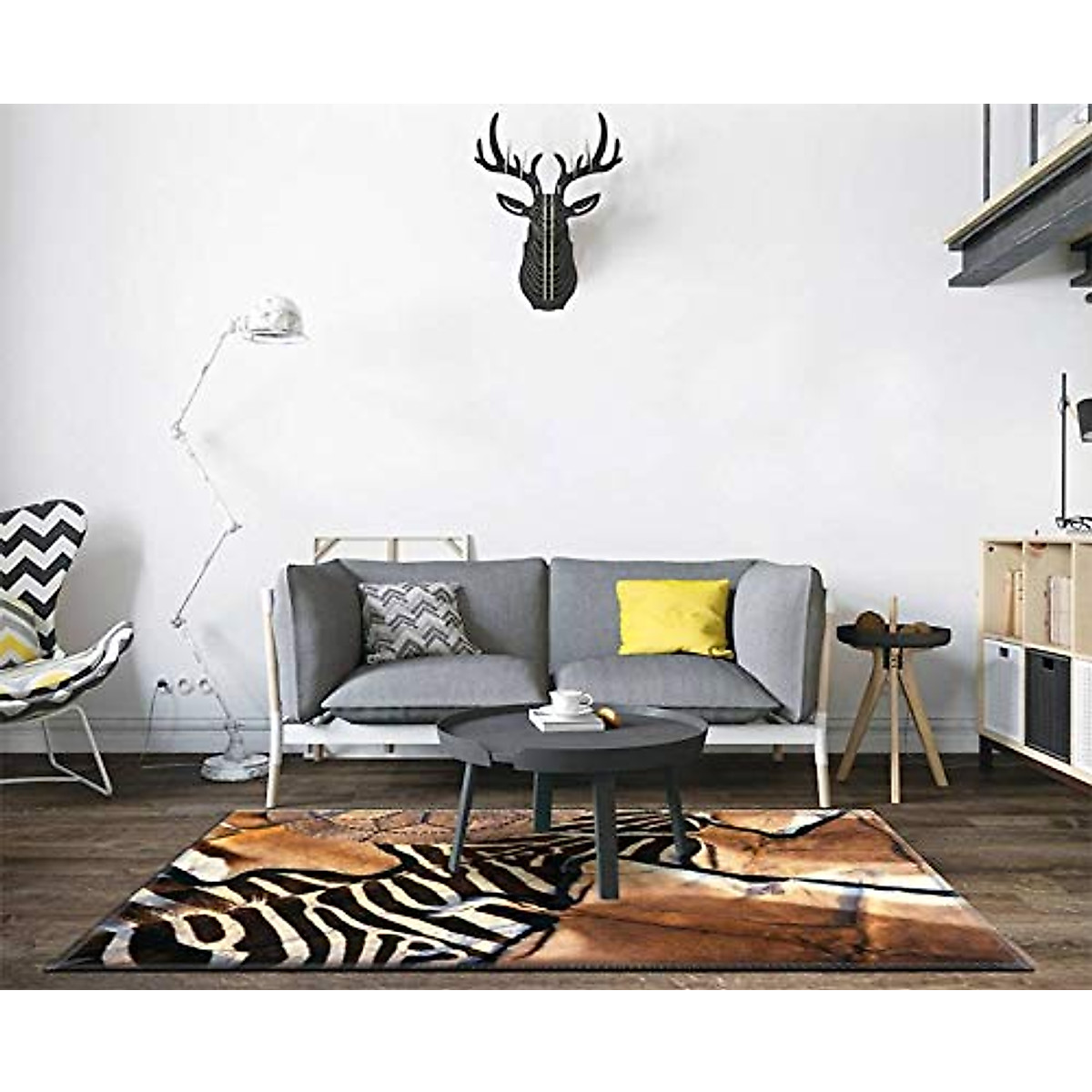 Home Area Runner Rug Pad African Animal Skins Thickened Non Slip Mats Doormat Entry Rug Floor Carpet for Living Room Indoor Outdoor Throw Rugs (Multi1, 5'3"x8'（160cm*240cm）)