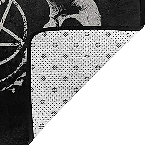 3x5 Rug 60x39 inch Rugs Bedside Mats Home Decor Carpet Luxury Fashion Non-Slip-Gothic Occult Satan Penta Symbol Skull