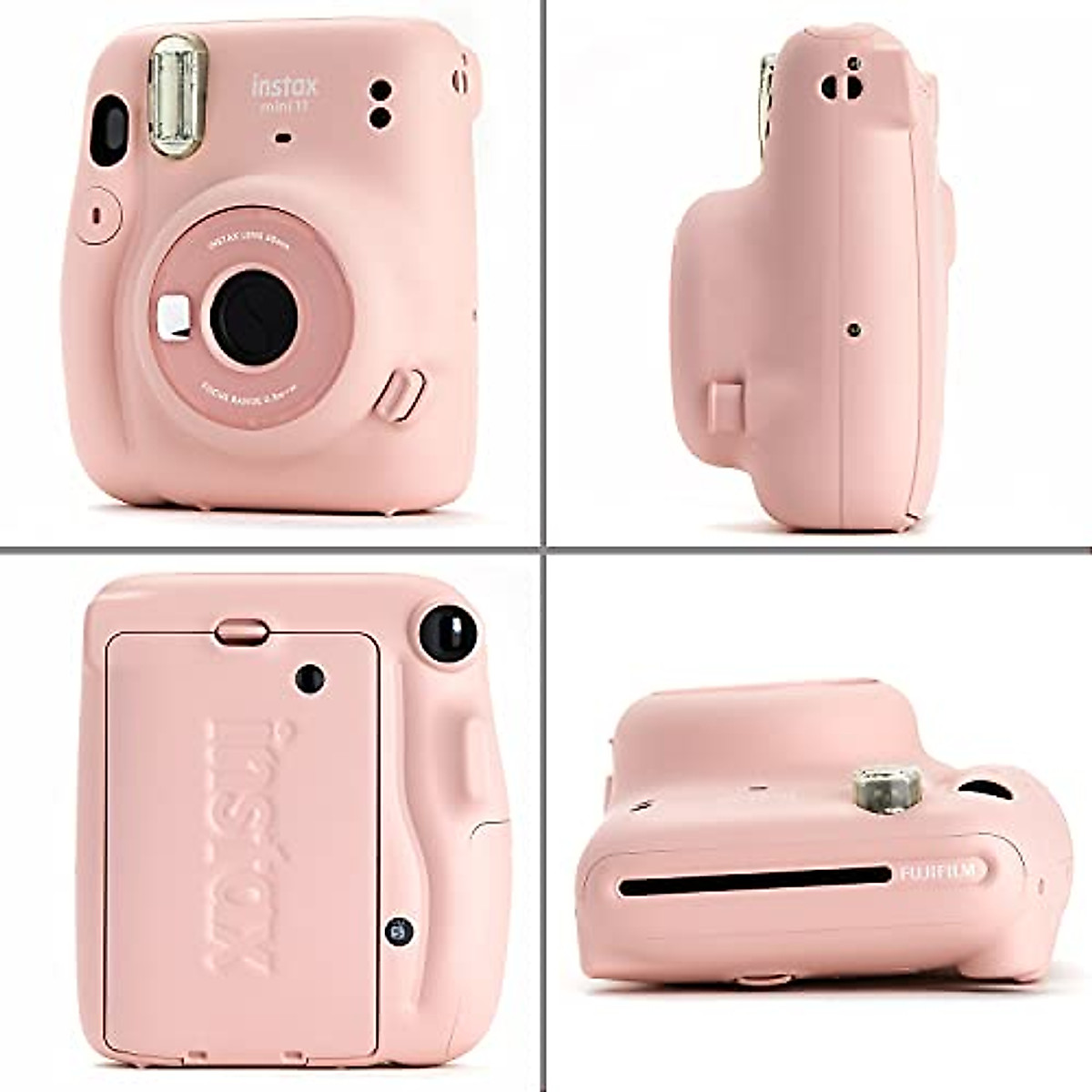 Fujifilm Instax Mini 11 Instant Camera + Instax Mini Twin Pack Film + Hanging Frames + Plastic Frames + Case + Close Up Filters - All Inclusive Bundle! (Blush Pink)
