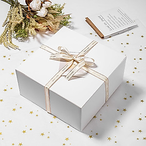 Mcfleet Gift Boxes with Lids 10x10x5 Inches 10 Pack Bridesmaid Proposal Boxes White Cardboard Gift Box for Presents, Craft Boxes for Christmas, Wedding, Graduation, Holiday, Birthday Gift Packaging