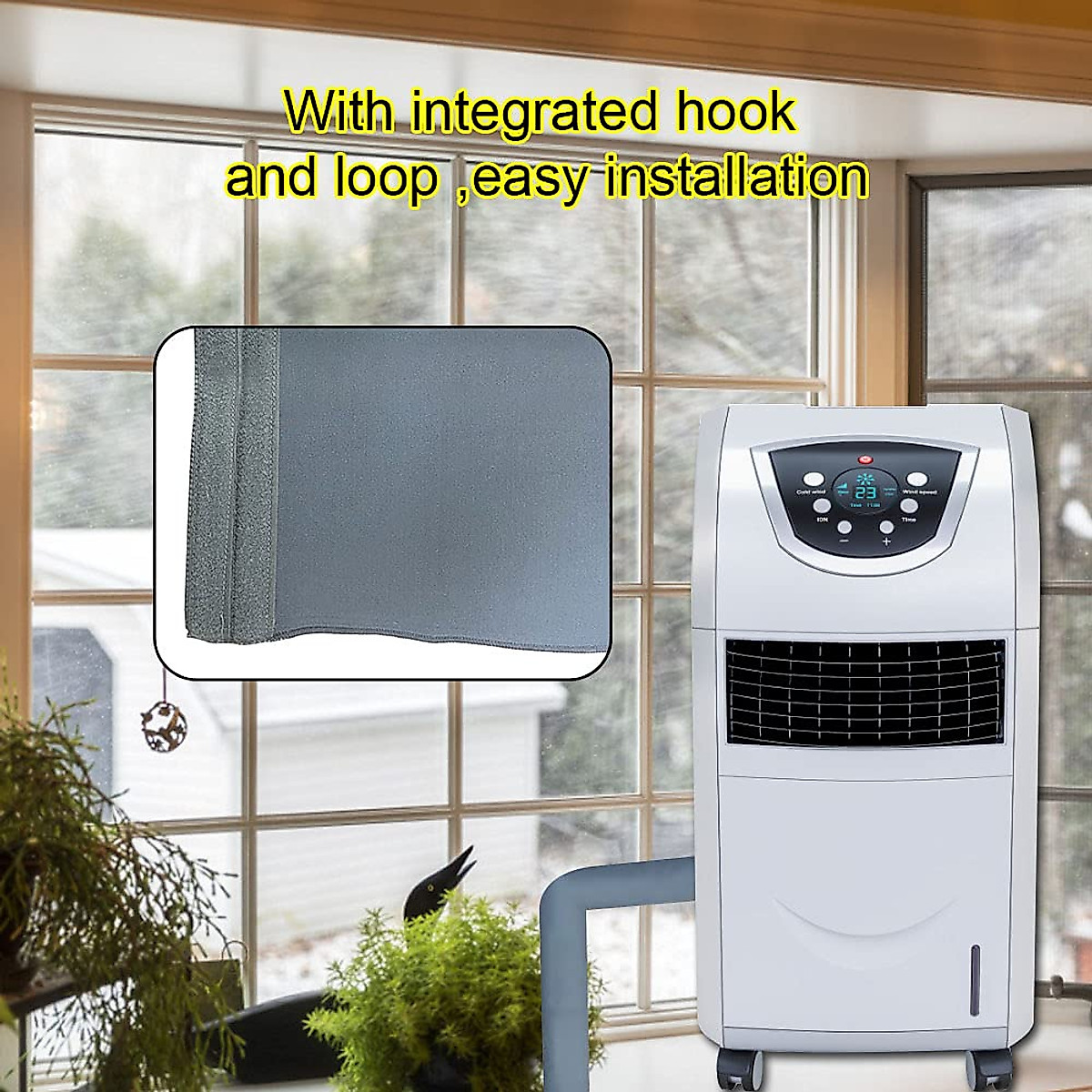 ikasus Insulated Hose Cover for Portable Air Conditioners Universal Fit Both 5 inch and 5.9 inch Diameter Exhaust Duct Vent Hose Cover Air Conditioner Energy Saving Dust Hose Protective Cover Gray