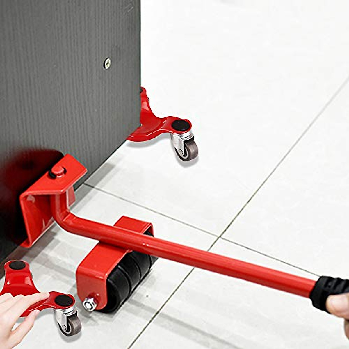 Furniture Mover & Lifter Kit, 3 Wheel Furniture Mover's Dolly, 6-Inch Steel Tri-Dolly with Caster, Easy Moving System for Bulky & Heavy Loads in Home, Shop or Garage, 5 Pack 660-lb Load Capacity