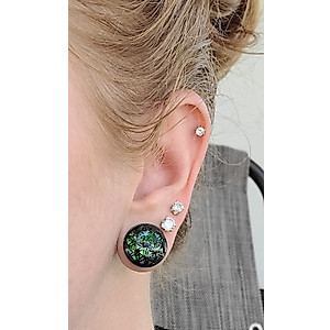 PUNKYOUTH 2PCS 8mm-25mm Stainless Steel Ear Gauges Screwed Flesh Tunnels Stretcher Piercing Jewelry for Women