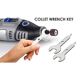 2 PCS 3/8 Inch Collet Wrench Key 9.5mm Nut Spanner For Rotary Tool Silver Stainless Steel Collet Wrench Key for Engraving Machine - Durable High Rigidity for Engraving Equipment Engraving Tools