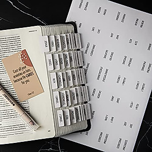 DiverseBee Laminated Bible Tabs (Large Print, Easy to Read), Bible Journaling Supplies, Bible Book Tabs, Christian Gift, 66 Bible Tabs Old and New Testament, Includes 11 Blank Tabs (Magnolia)