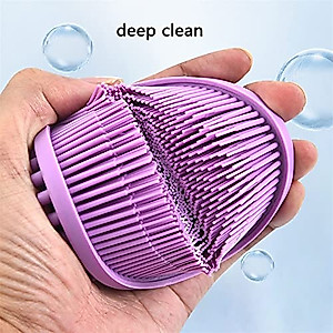 INGVY Dry Brushing Body Brush Soft Silicone Body Brush Wash Bath Shower Exfoliating Skin Bath Shampoo Massage Brush Supplies (Size : Pink)