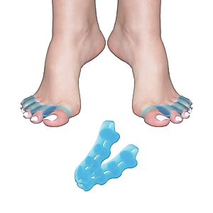 Gel Toe Separators to Correct Bunion & Hammertoe - Toe Spacers for Overlapping Toes - Correct Toes to Natural Shape - Toe Straightener Big Toe Corrector for Women - Men (Blue)