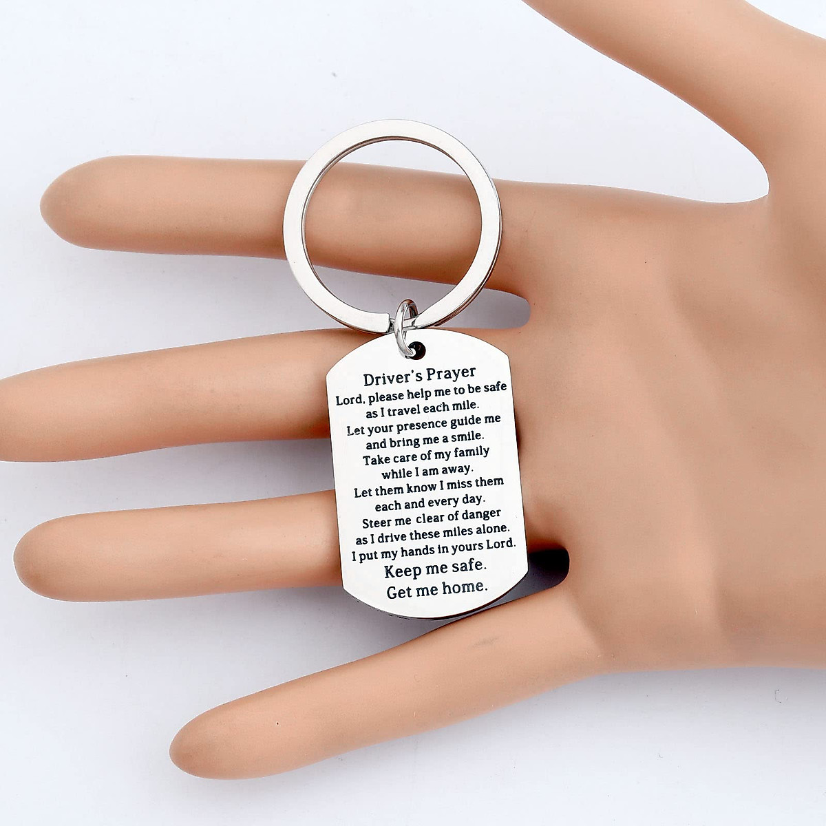 Drive Safe Keychain New Driver Gift Trucker Daddy Gift Keep Me Safe Get Me Home Keychain for Truck Driver (Driver Prayer Keychain)
