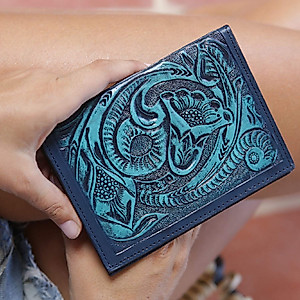 Mauzari Leather Passport Holder for Men and Women — Travel Wallet with Floral and Paisley Designs
