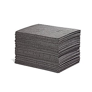 New Pig Premium Absorbent Mat Pads | 100 Oil Absorbent Pads | The Original Pig Mat | 15" x 20" Oil Pads | Each Pad Absorbs 28 oz | Total Absorbency is 22 Gallons | 100-Count | MAT203