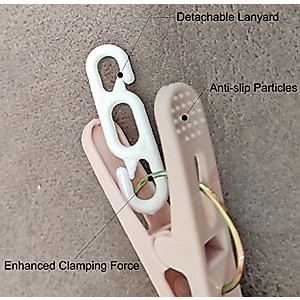 Fineget Foldable Clothes Travel Hangers with Clips Clothes Drying Racks Socks Lingerie Plastic Non Slip Skirt Hangers Closet Laundry Organization Hangers Pnk