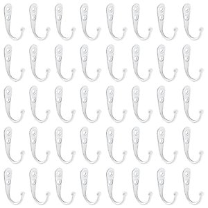 BokWin 20PCS White Wall Mounted Coat Hooks Single Coat Hanger,Mug Hooks Rustproof Wall Hooks for Towel Hat Key Bag on Bathroom, Kitchen, Livingroom