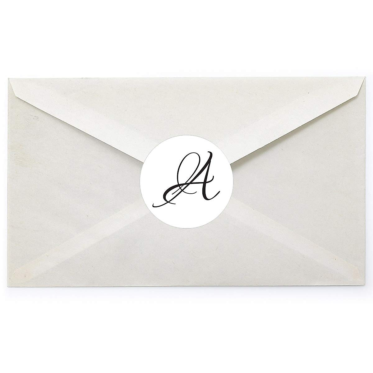 Brush Initial Envelope Seals- Set of 144 Self-Adhesive, Flat-Sheet, 1-1/2" Sticker Seals Monogram, by Colorful Images