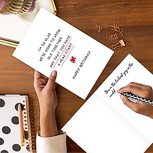 Zoytonky Funny Birthday Card for Husband Wife, Romantic Birthday Card for Boyfriend Girlfriend, Happy Birthday Cards for Him Her, ’We're Going to Grow Old Together and That You Have a Head Start’