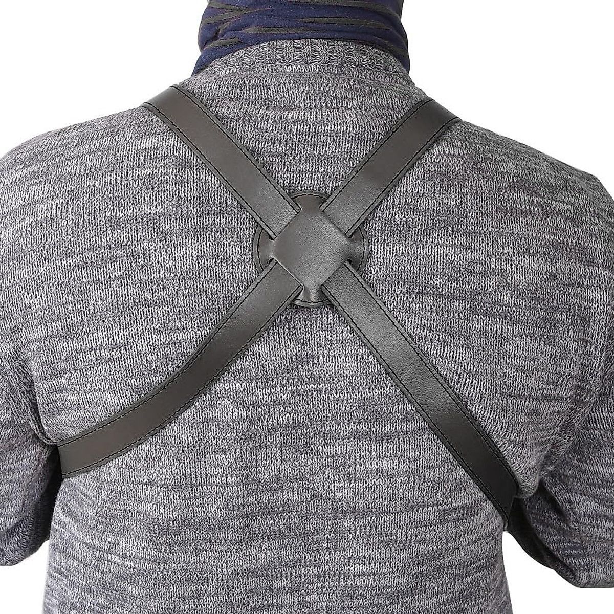 DONGKER Dual Gun Shoulder Holster,Leather Concealed Gun Pouch with Adjustable Strap for Height 67.7 inches-72.8 inches Festival Gift Cosplay