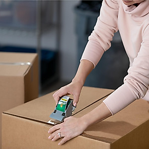 Duck EZ Start Packaging Tape, Single Roll with Dispenser, Clear Packing Tape for Mailing, Moving, Shipping & Storage, Quiet Easy Start Tape for Boxes & Shipping, 1.88 In. x 55.5 Yd. (1259457)